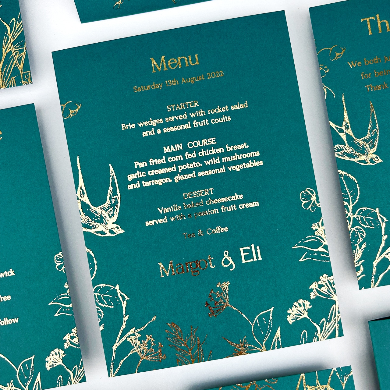 Margot Menu - Pure Invitation Wedding Invites