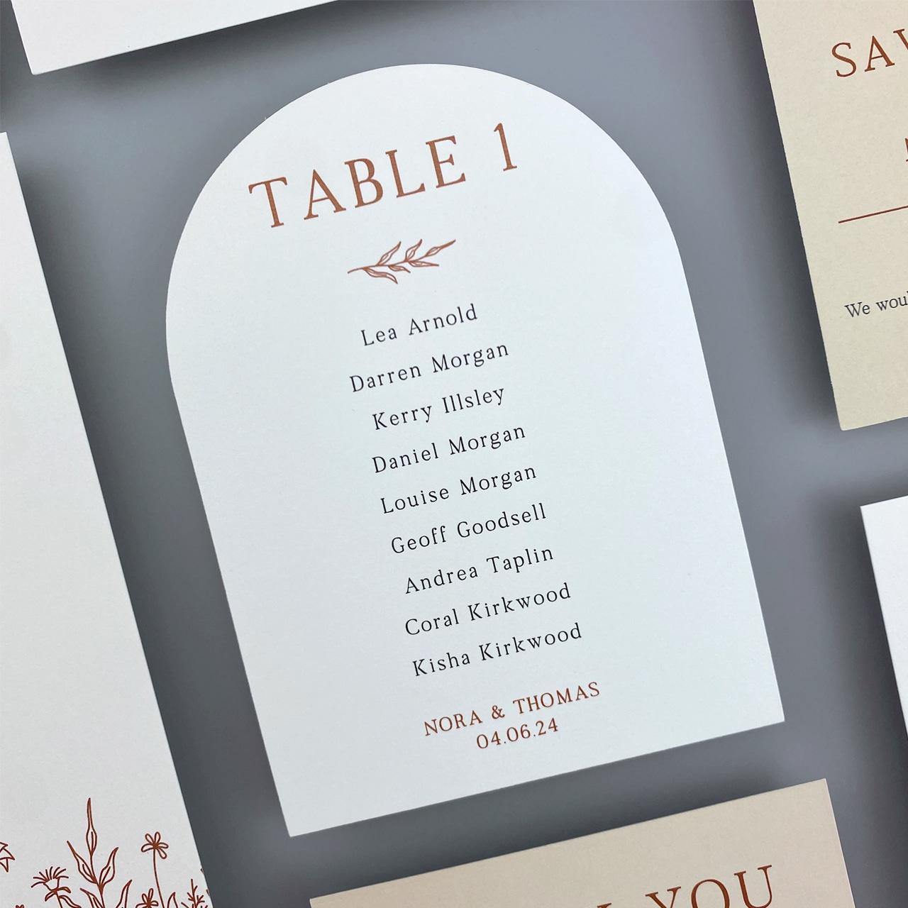 Brooke Table for Own Mount - Pure Invitation Wedding Invites