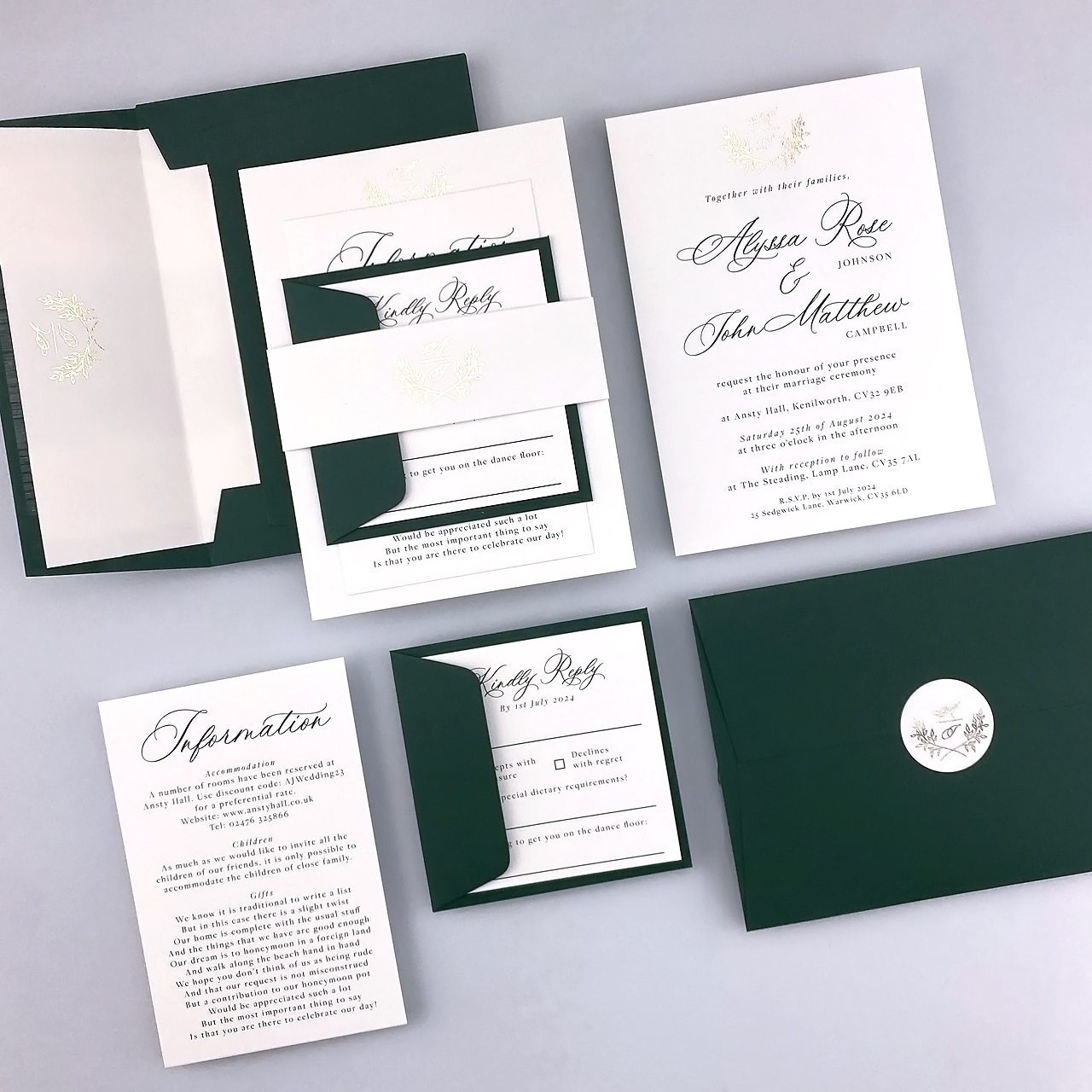 Alyssa Evening Invitation - Pure Invitation Wedding Invites