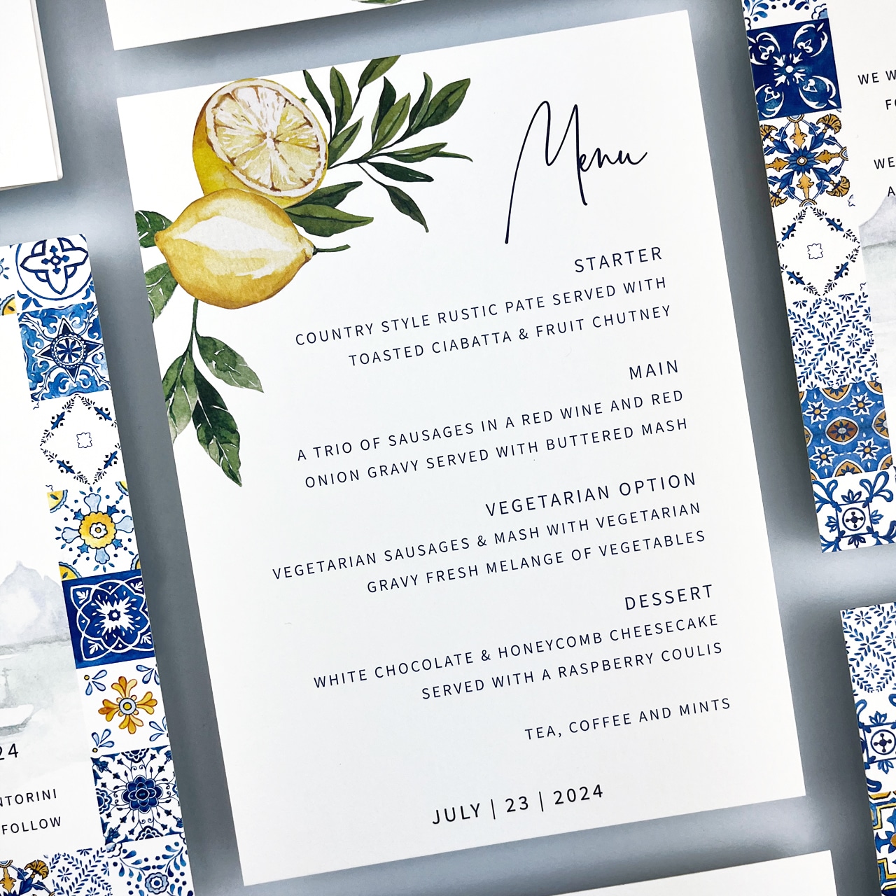 Wedding Menu Cards | Pure Invitation Wedding Invites