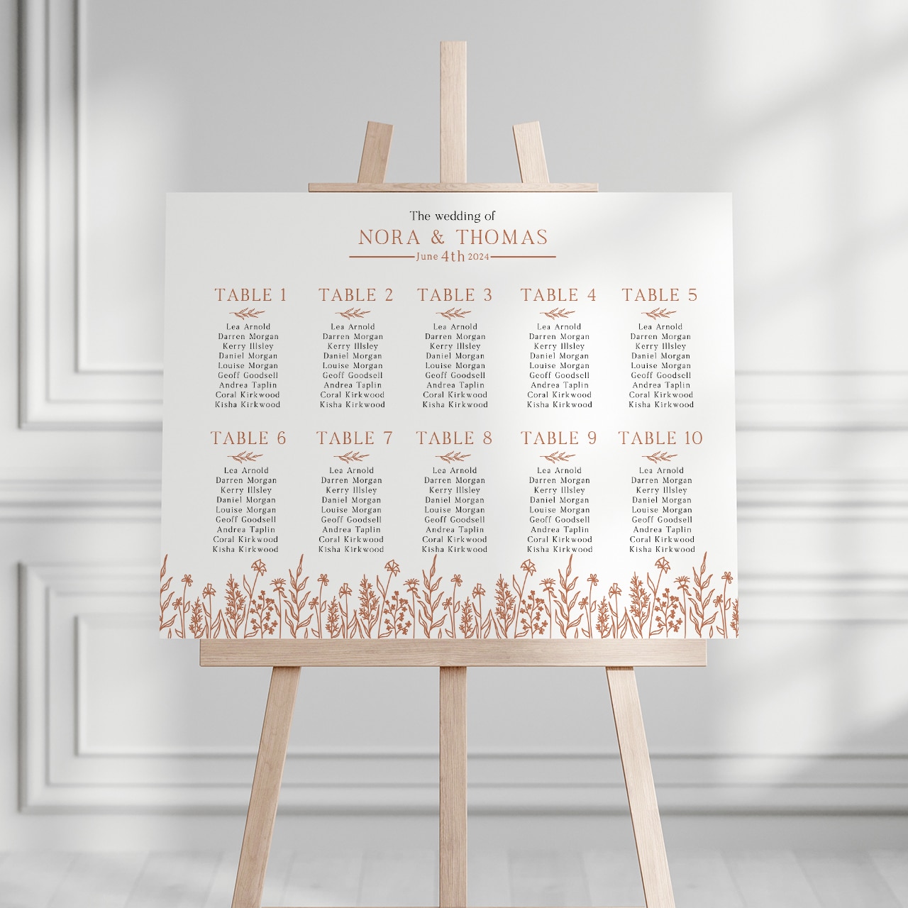 Nora Table Plan - Pure Invitation Wedding Invites