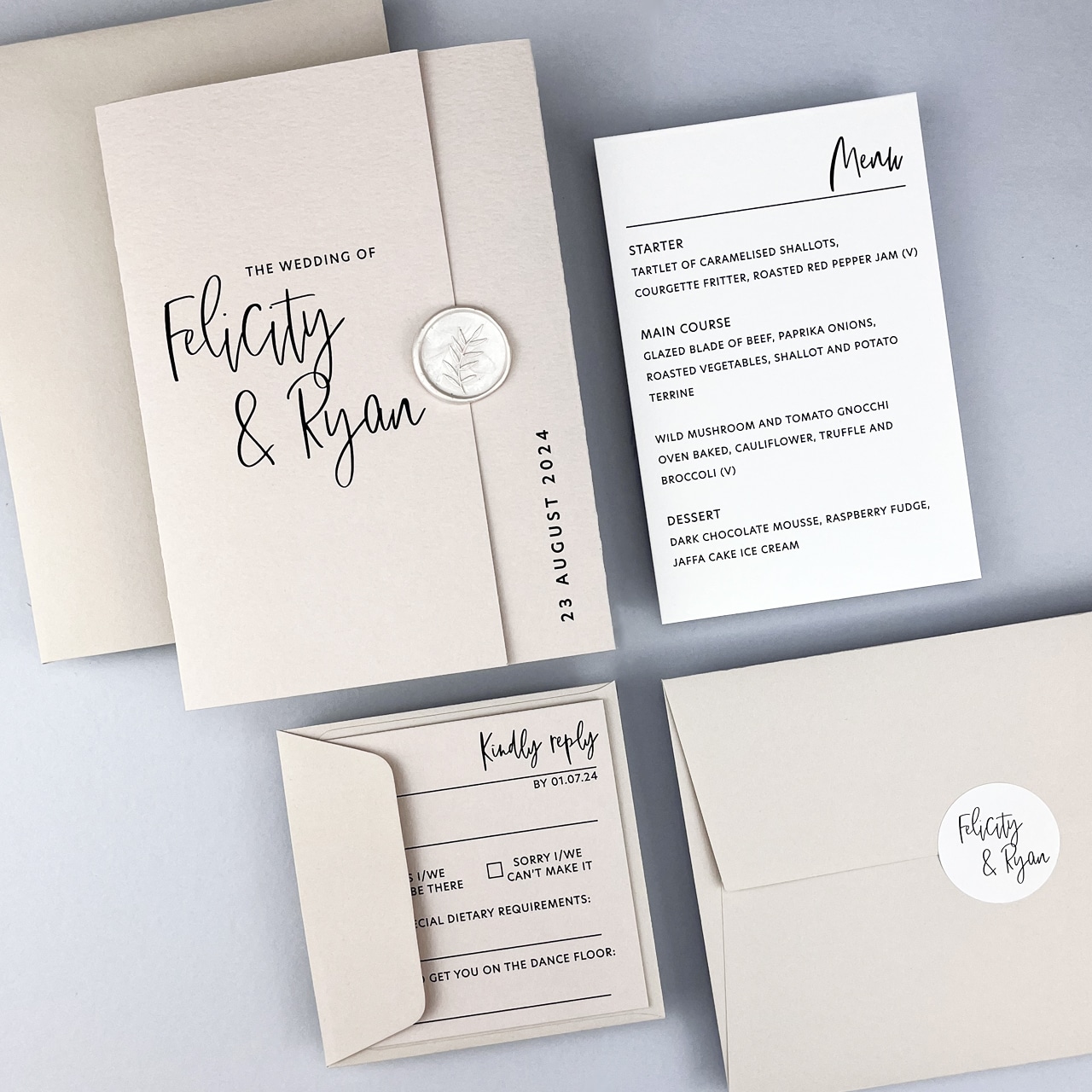 Felicity Gatefold Wedding Invitation - Pure Invitation Wedding Invites