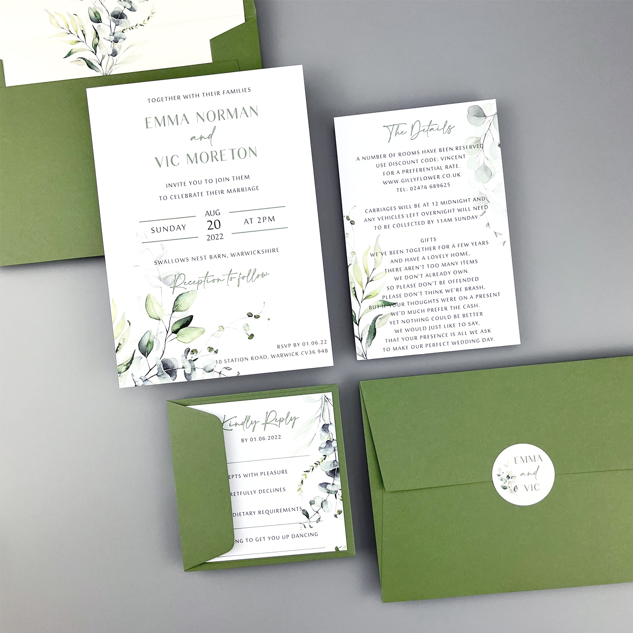 Emma Evening Invitation - Pure Invitation Wedding Invites