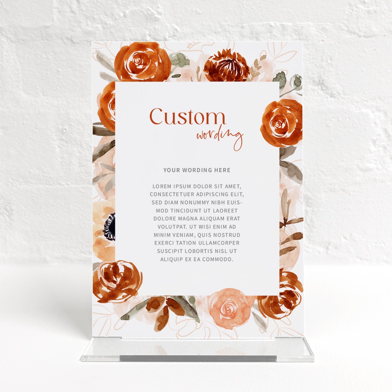 Brooke A5 Table Signage - Pure Invitation Wedding Invites