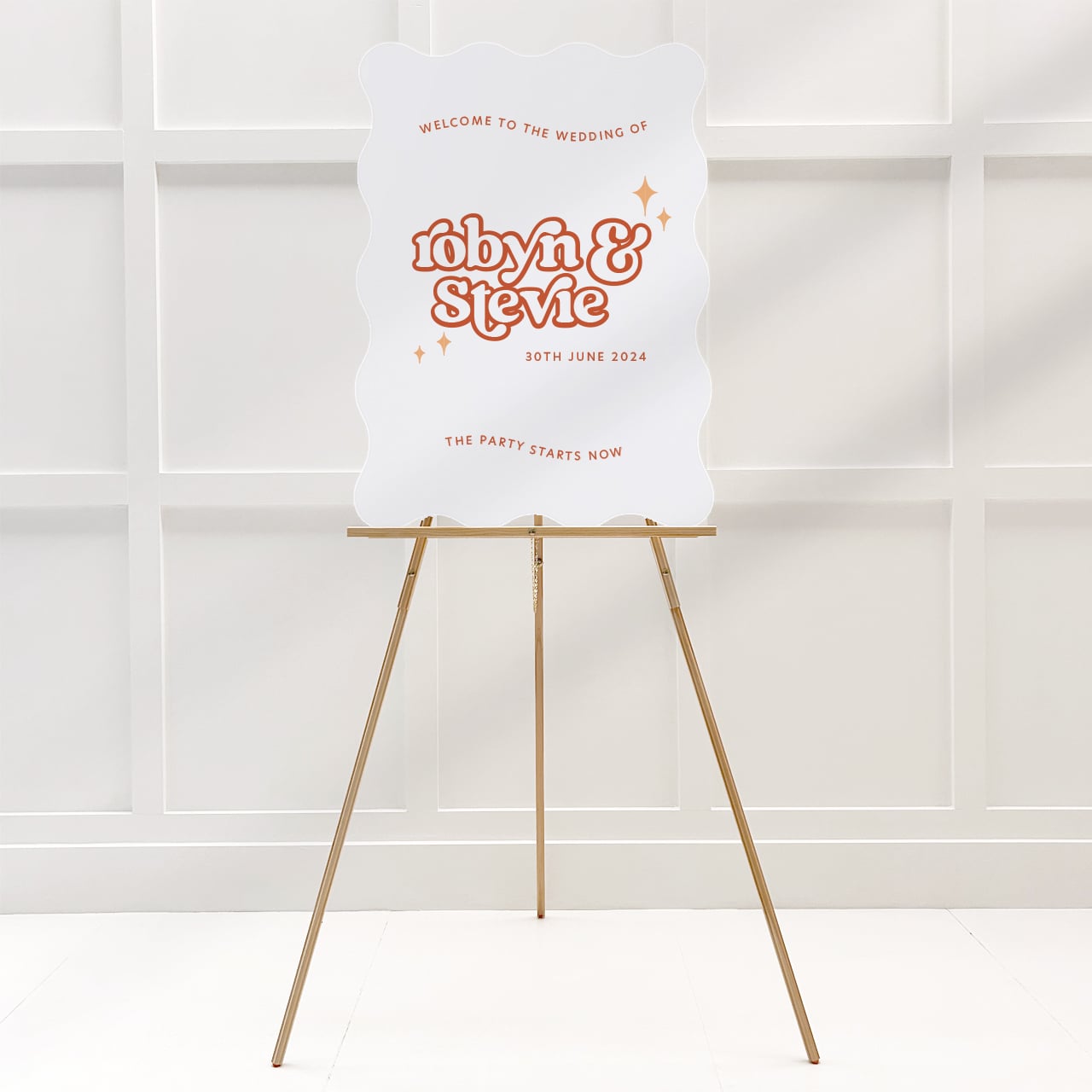 Robyn Acrylic Welcome Sign - Orange - Pure Invitation Wedding Invites
