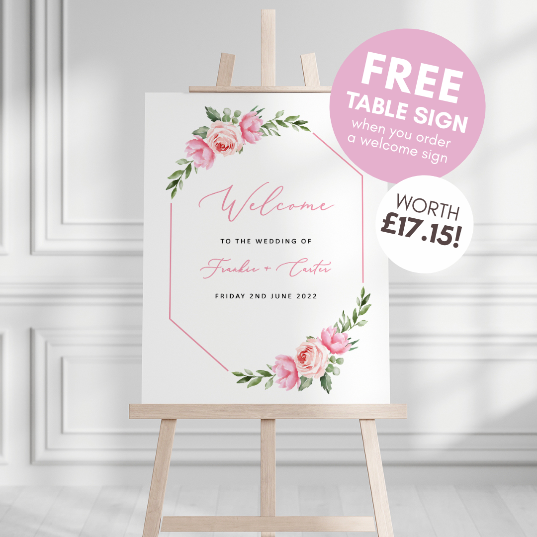 Frankie Pinks Welcome Sign, includes a FREE Table Sign - Pure ...