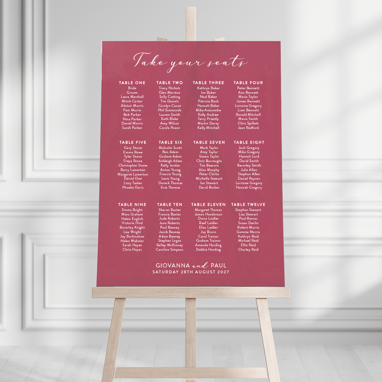 Giovanna Acrylic Table Plan - Pure Invitation Wedding Invites