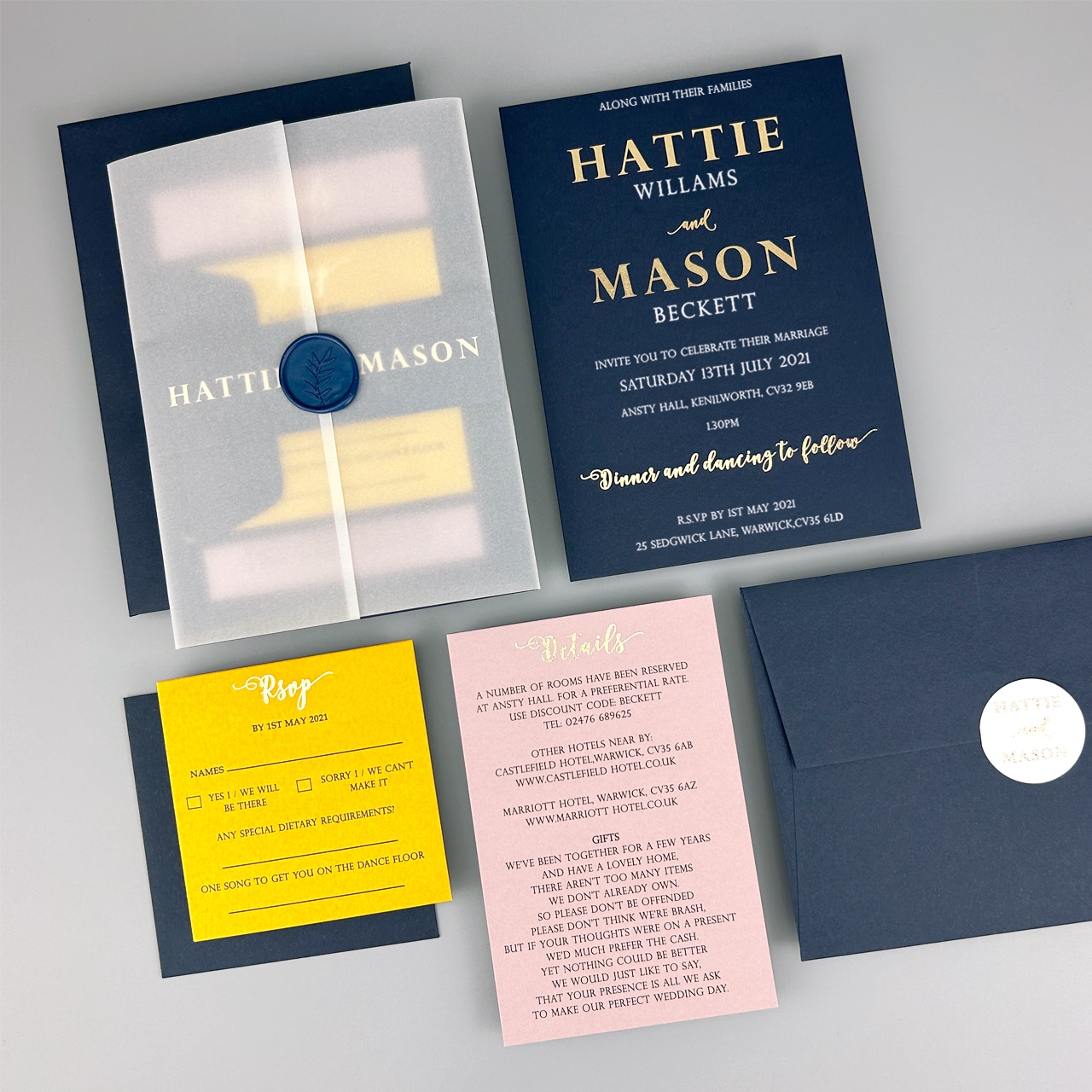 Mason Wedding Invitation - Pure Invitation Wedding Invites