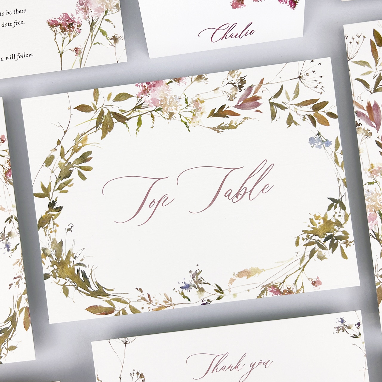 Charlie Table Name / Number - Pure Invitation Wedding Invites