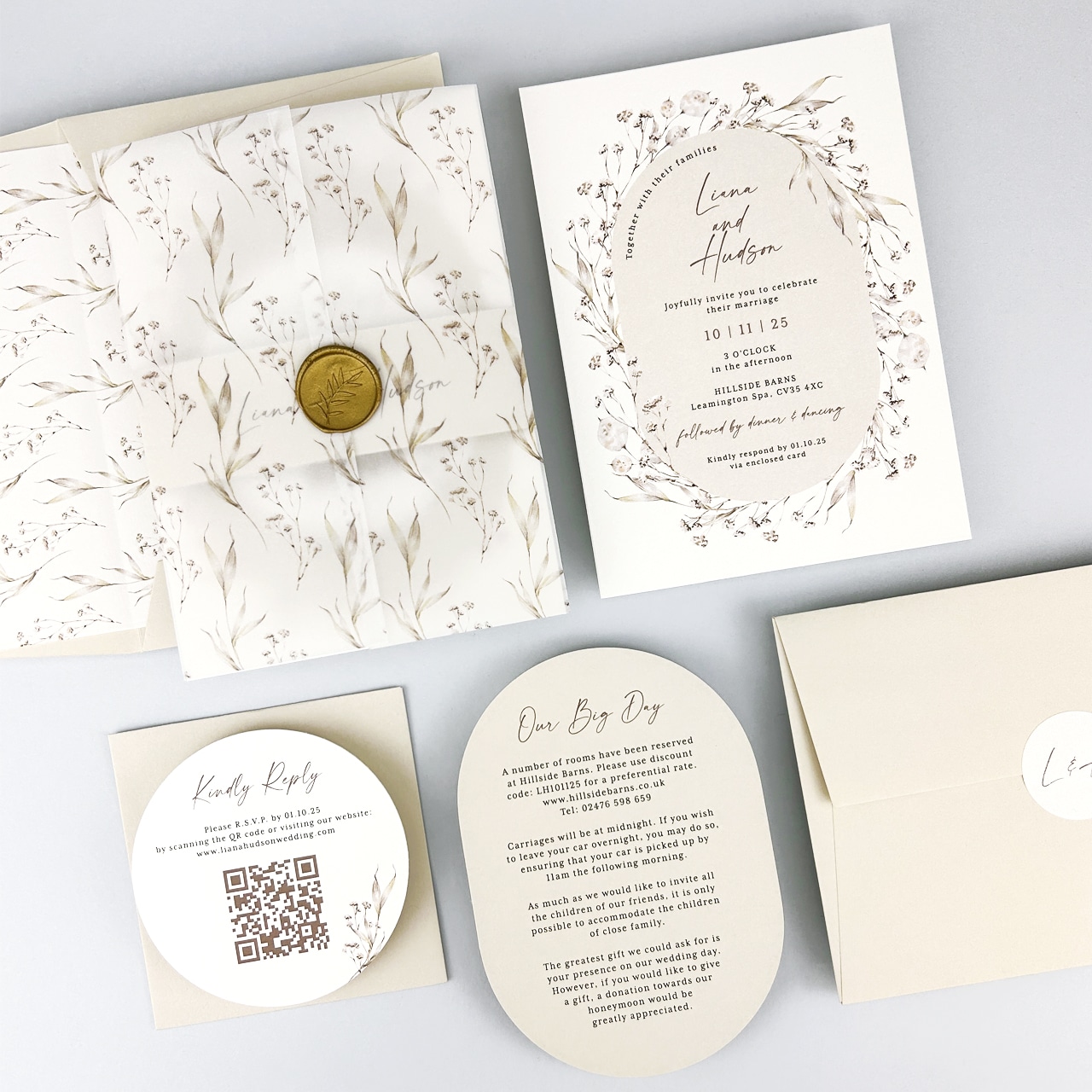 Liana Wedding Invitation - Pure Invitation Wedding Invites