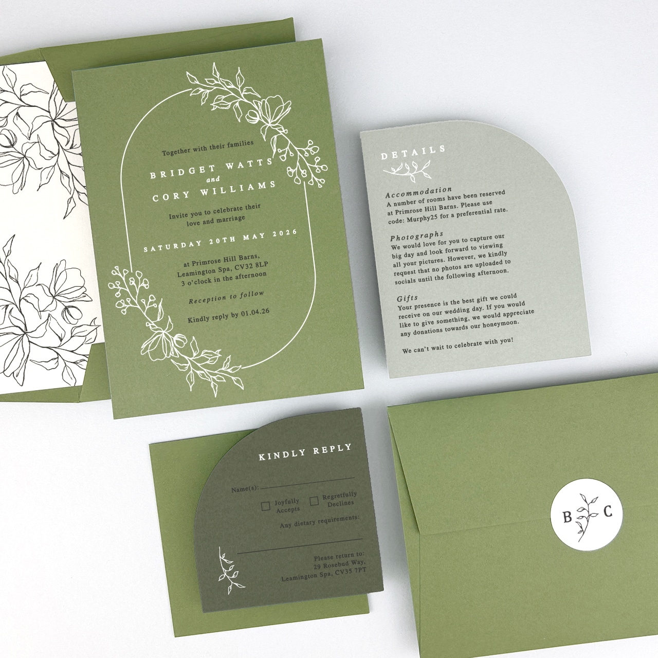 Bridget Evening Invitation - Pure Invitation Wedding Invites