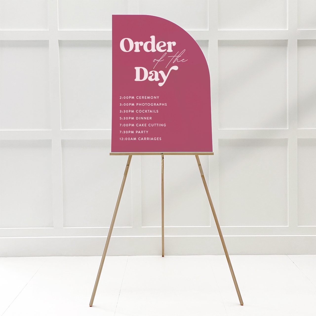 Kailey Acrylic Order of the Day Sign - Pure Invitation Wedding Invites