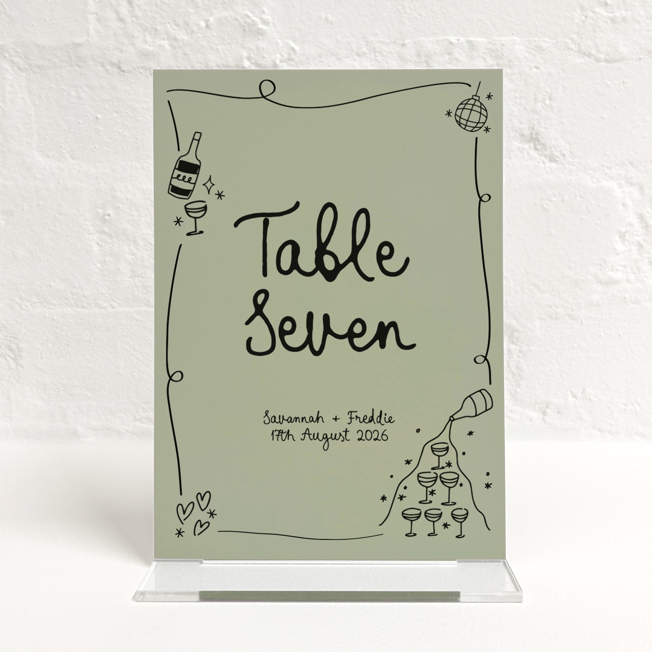 Savannah Table Number Sign - Pure Invitation Wedding Invites