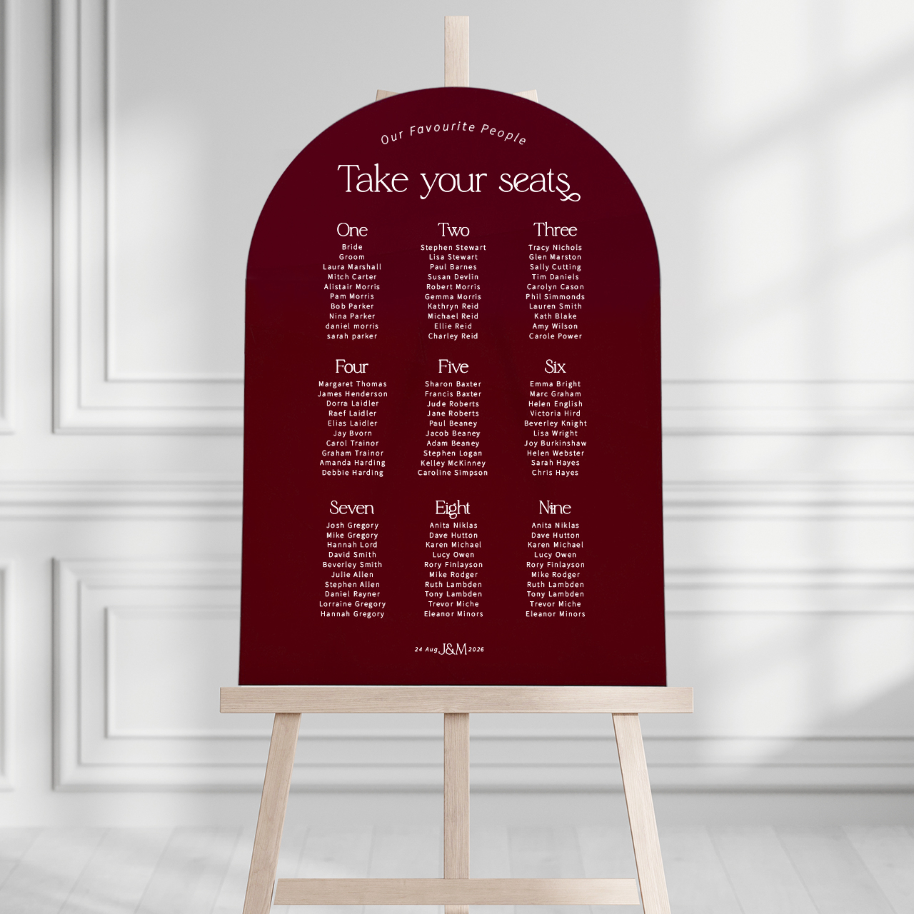 Jordan Acrylic Table Plan - Pure Invitation Wedding Invites