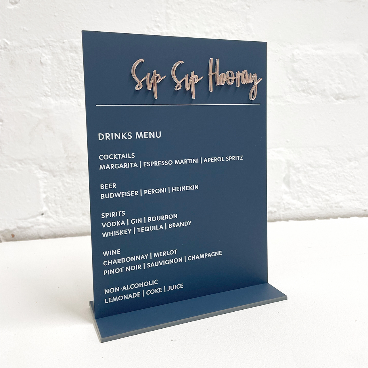 Felicity 3D Bar Sign - Pure Invitation Wedding Invites