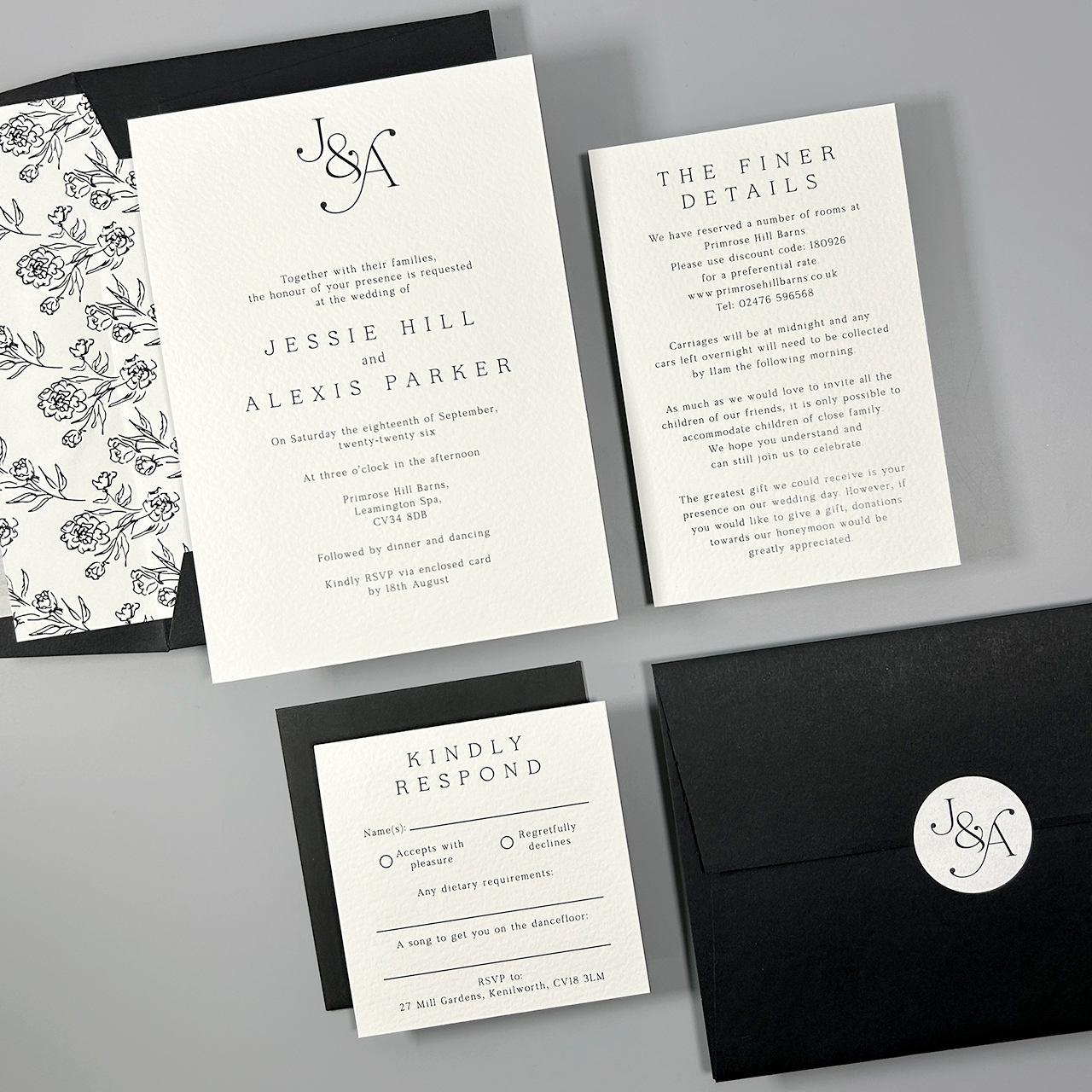 Jessie Evening Invitation - Pure Invitation Wedding Invites