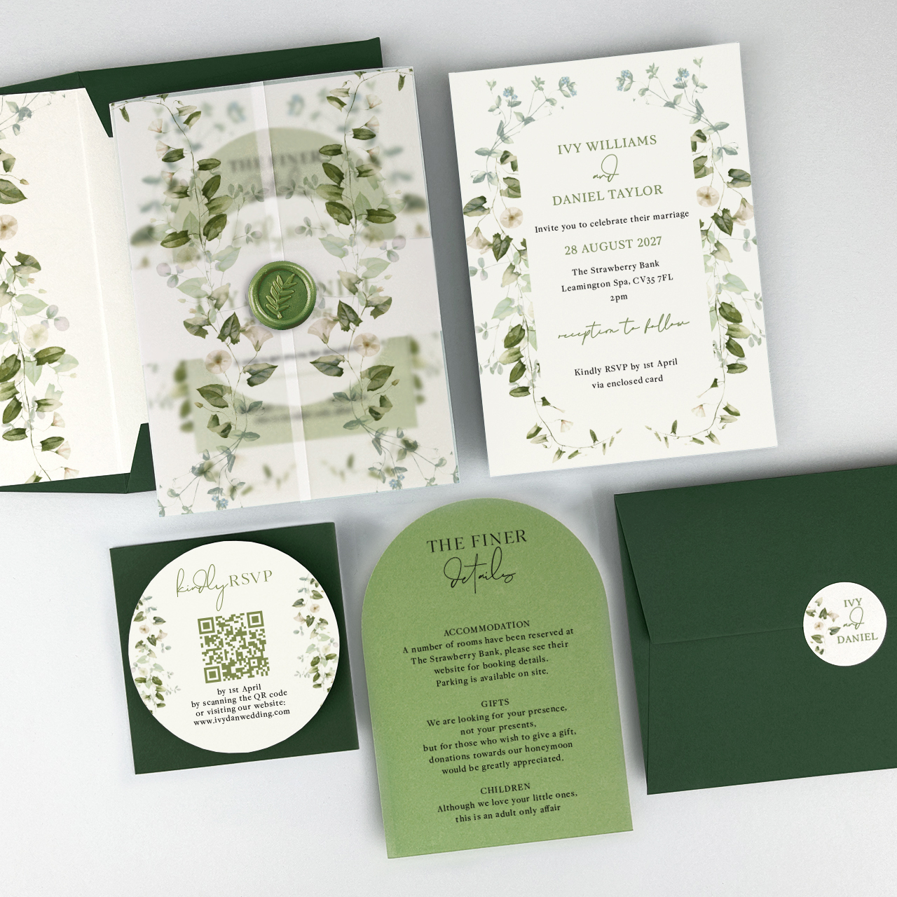 Ivy Wedding Invitation - Pure Invitation Wedding Invites