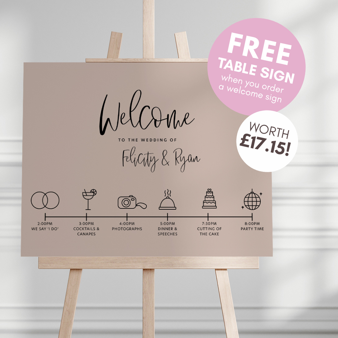 Felicity Acrylic Welcome/Order of the Day Sign, includes a FREE Table ...