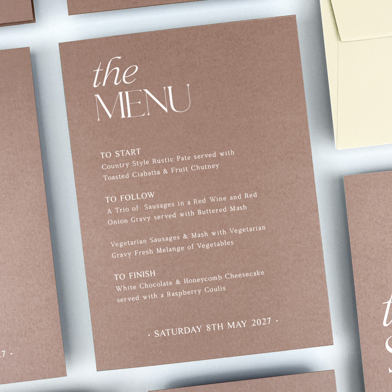 Morgan Menu - Pure Invitation Wedding Invites